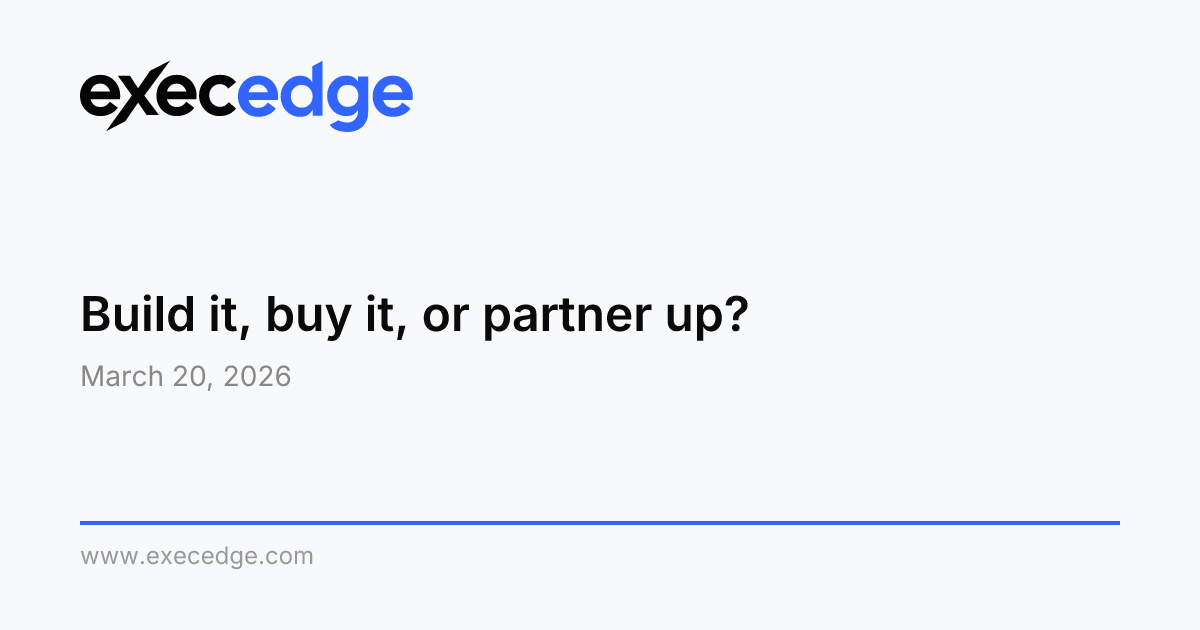 Build vs Buy vs Partner: 5-Question Decision Framework